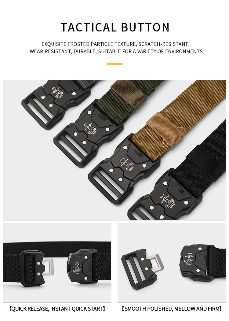 2pc/1pc Men's Tactical Belt - Quick-Release Snap Lock for Outdoor ...