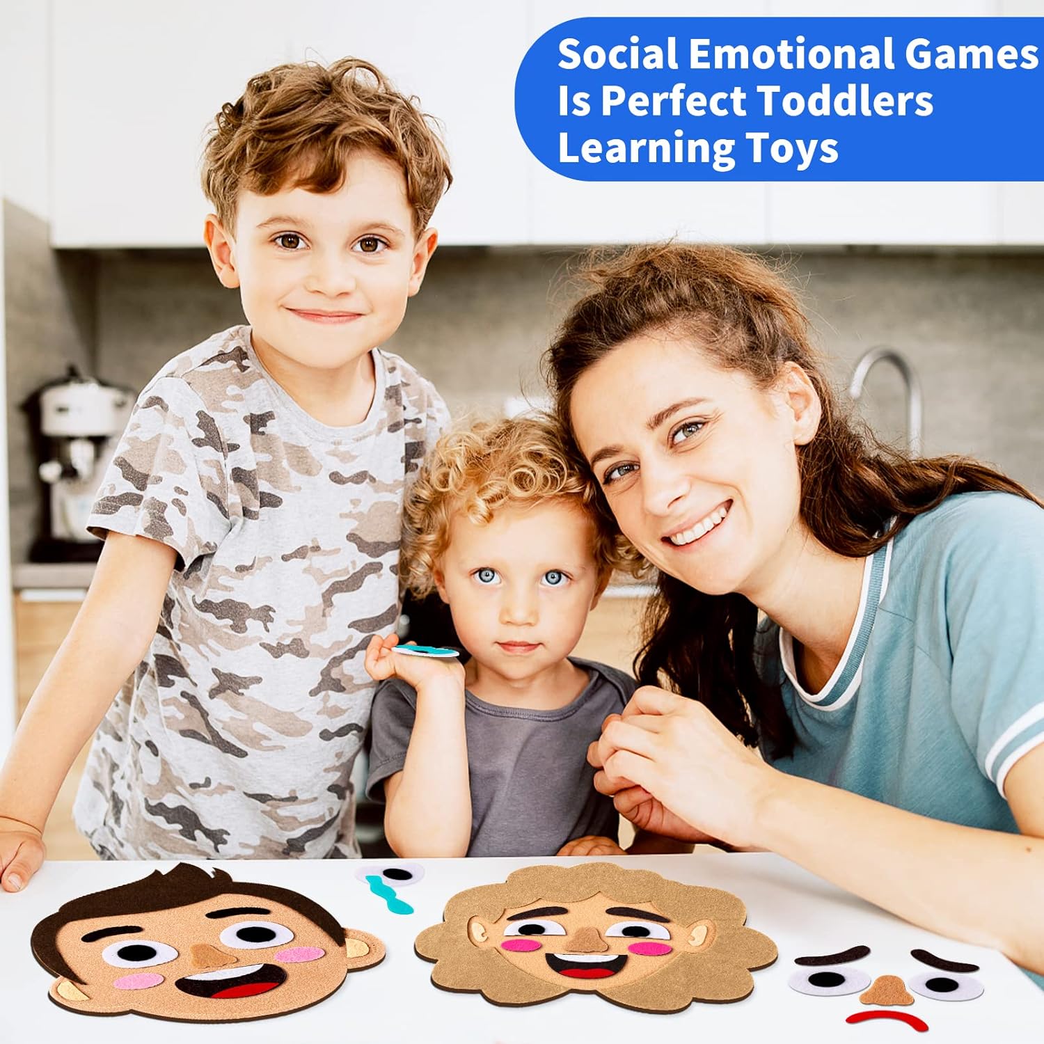 Social Emotional Family Portraits Game Make Faces Toy Describe Feelings ...