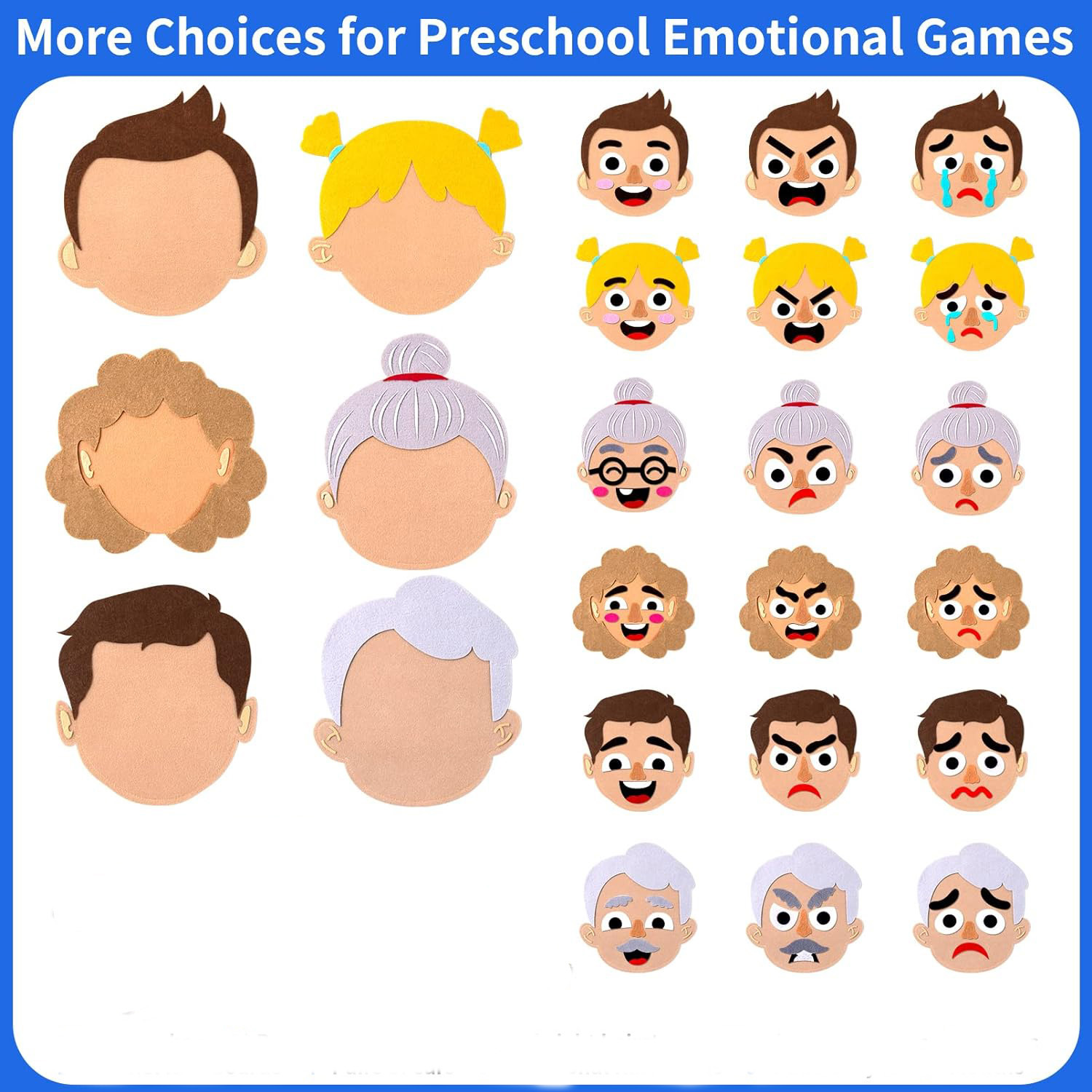 Social Emotional Family Portraits Game Make Faces Toy Describe Feelings ...