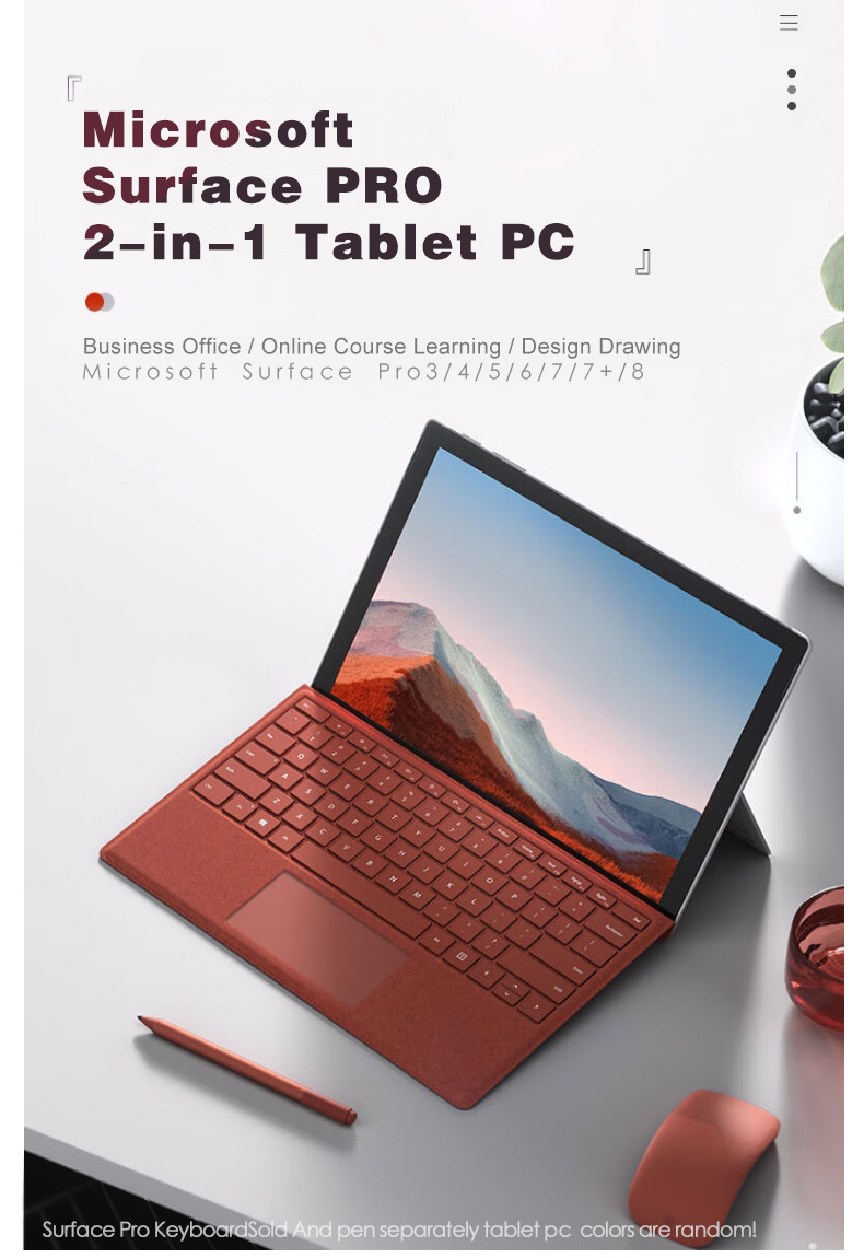 Microsoft Surface Pro 5 Pro6 Pro7 Pro4 Pro3 Laptop 2 in 1 Intel Core M3 ...
