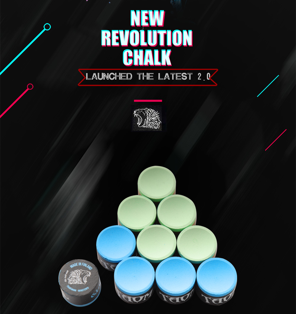 Original TAOM Chalk Round Blue Green Pink Colors Billiard Chalk Snooker ...