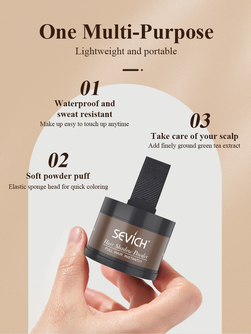 SEVICH 3IN1 Hair Powder Grey Hair Coverage Waterproof Hairline Powder ...
