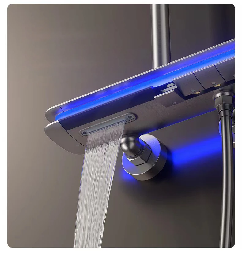 {SG Stock} LED Digital Rain Shower Set Bathroom Hot Cold Mixer Shower ...