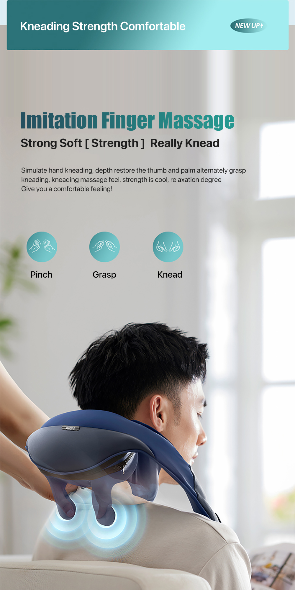 Philips Neck and Shoulder Massager Hot Compress Wireless Clamp Kneading ...