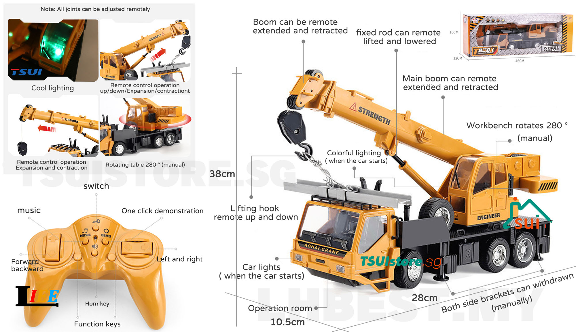 RC Alloy Engineering Car Series Remote Excavator Bulldozer Dump Mixer ...