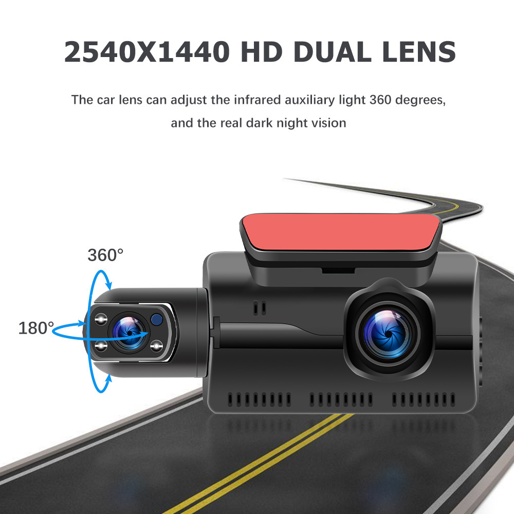 Car recorder DVR Rear view mirror Dual lens car monitoring HD 1080P ...