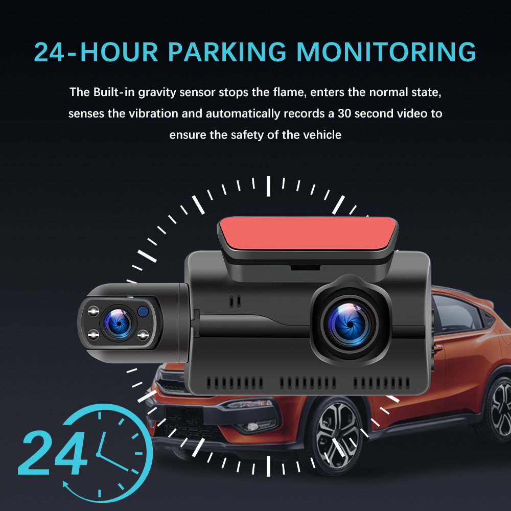 Car recorder DVR Rear view mirror Dual lens car monitoring HD 1080P ...