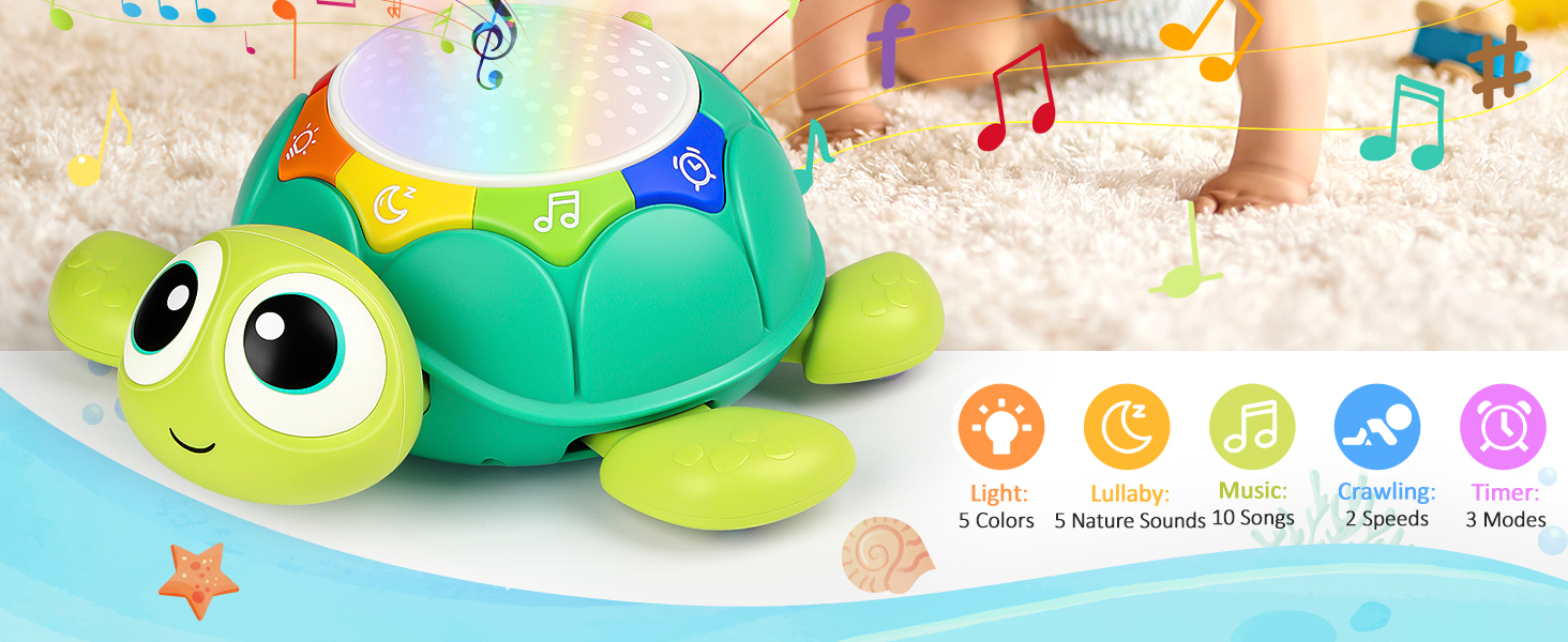 Baby Learning Toy Musical Turtle Toy with Lights & Sounds Kids ...