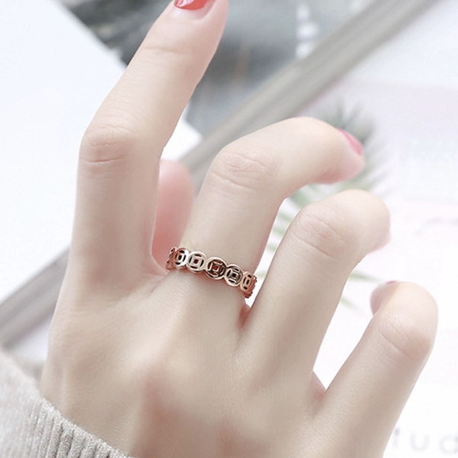 Lucky Charm ring 18k Gold plated Money Catcher Ring stainless for Women ...