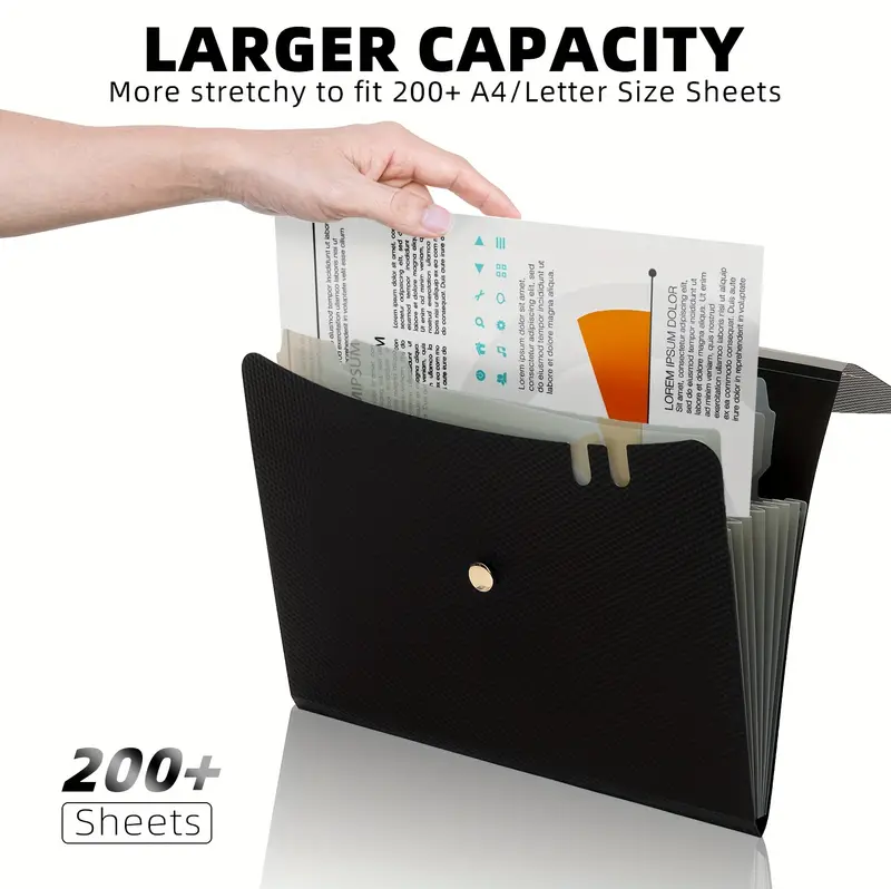 1pc Expanding File Folder With 7 Pockets, Letter A4 Paper Accordion ...