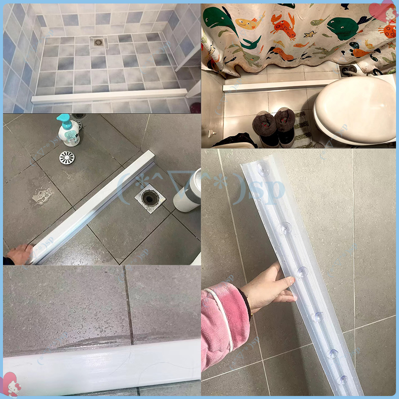 Bathroom water barrier removable toilet threshold water barrier ...