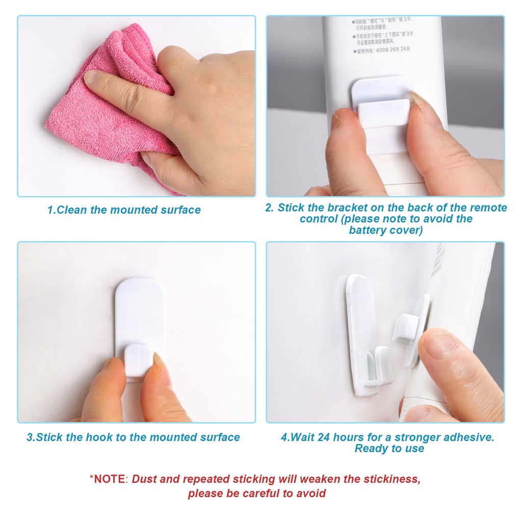 1 pc of 2-in-1 multi-function storage hook remote control hook no need ...