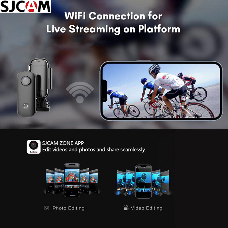 SJCAM C100+ Plus Action Camera 4K/30FPS WiFi Camera Live Portrait Mode ...
