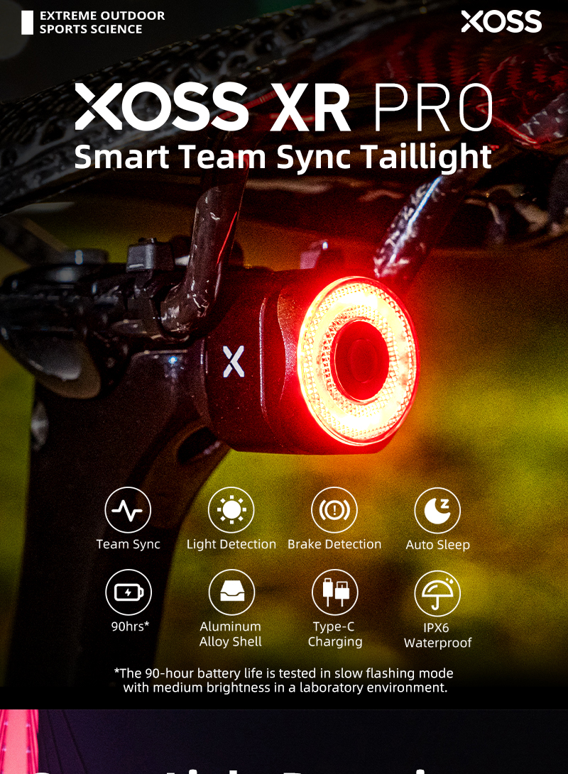 XOSS XR Pro XRpro XR01 XR 01 Smart Team Sync Tail Light Auto Brake ...