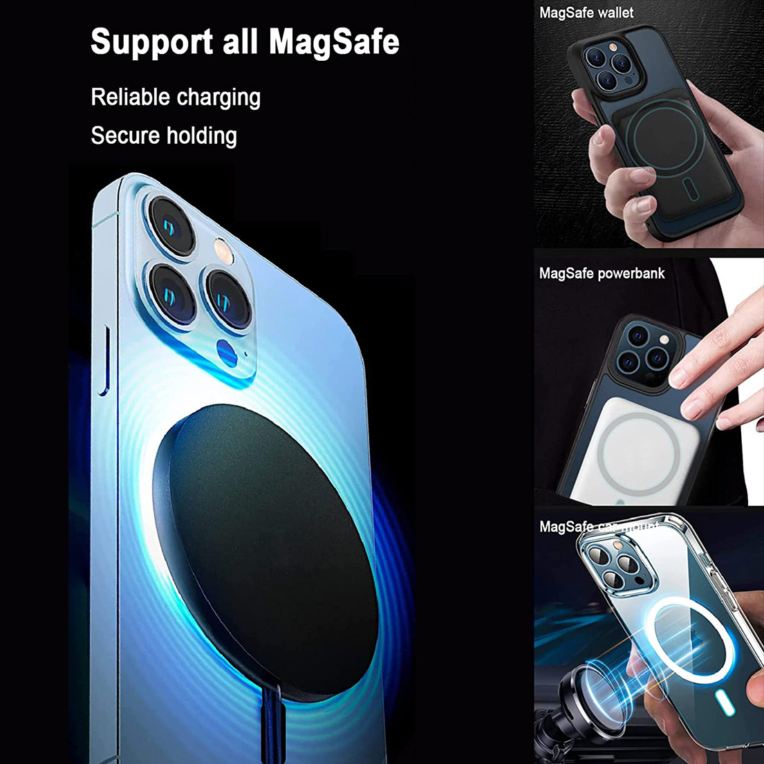 BlueWow Magsafe Ring , Adhesive Metal Ring Sticker for Wireless Charging, Adapter Rings for ...