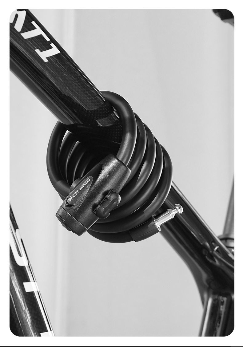 WEST BIKING 1.2M/1.5M Anti-Freeze Steel Cable Lock Mountain Road Bike ...