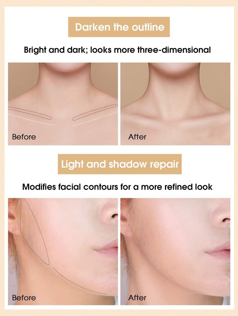 FOMIX Natural Contrast Double-head Shaping Stick - Matte Nose and Side ...