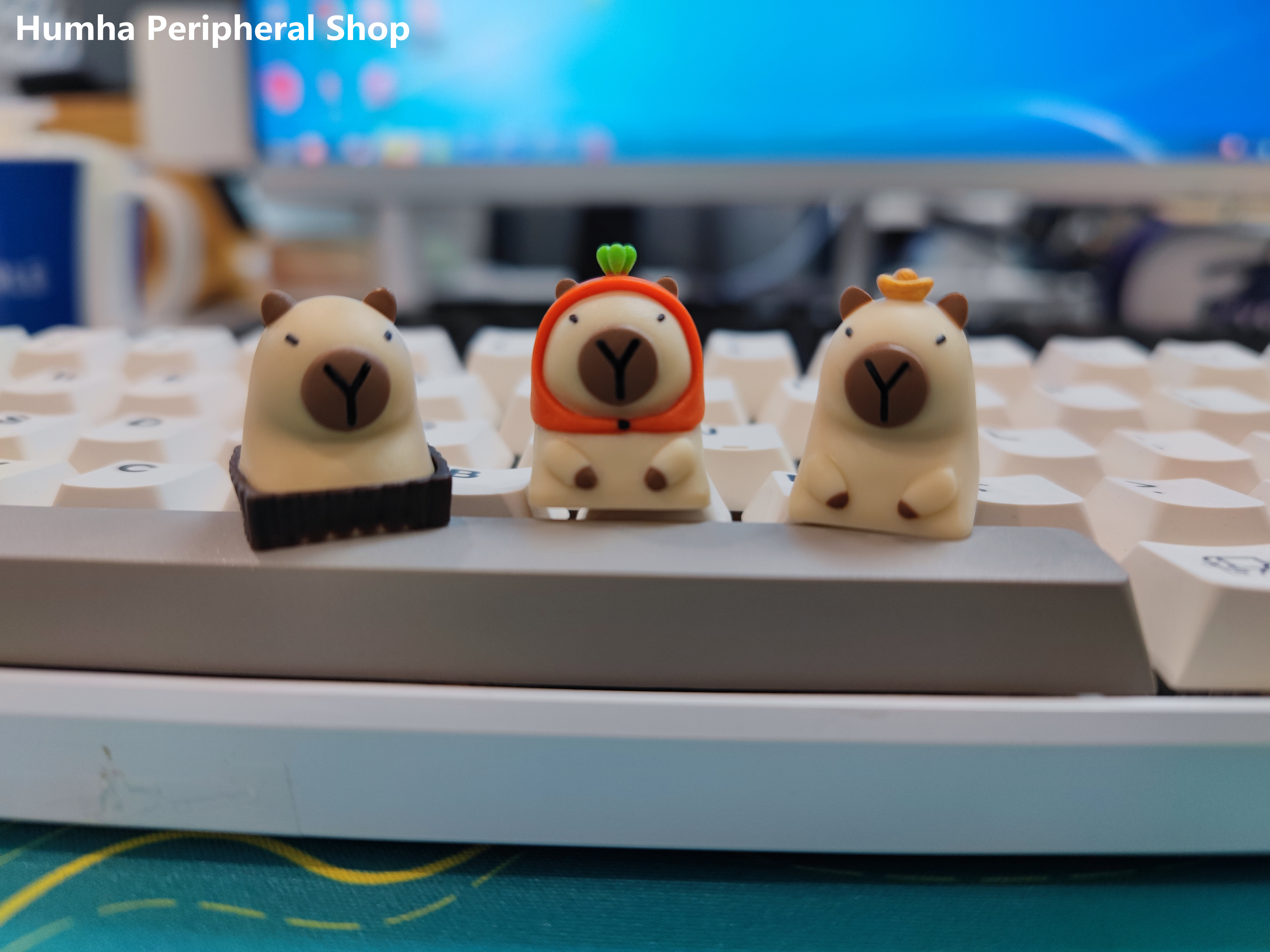 Humha artisan keycap CAPIBARA keycap Hand made Resin keycap mechanical keyboard keycap ...