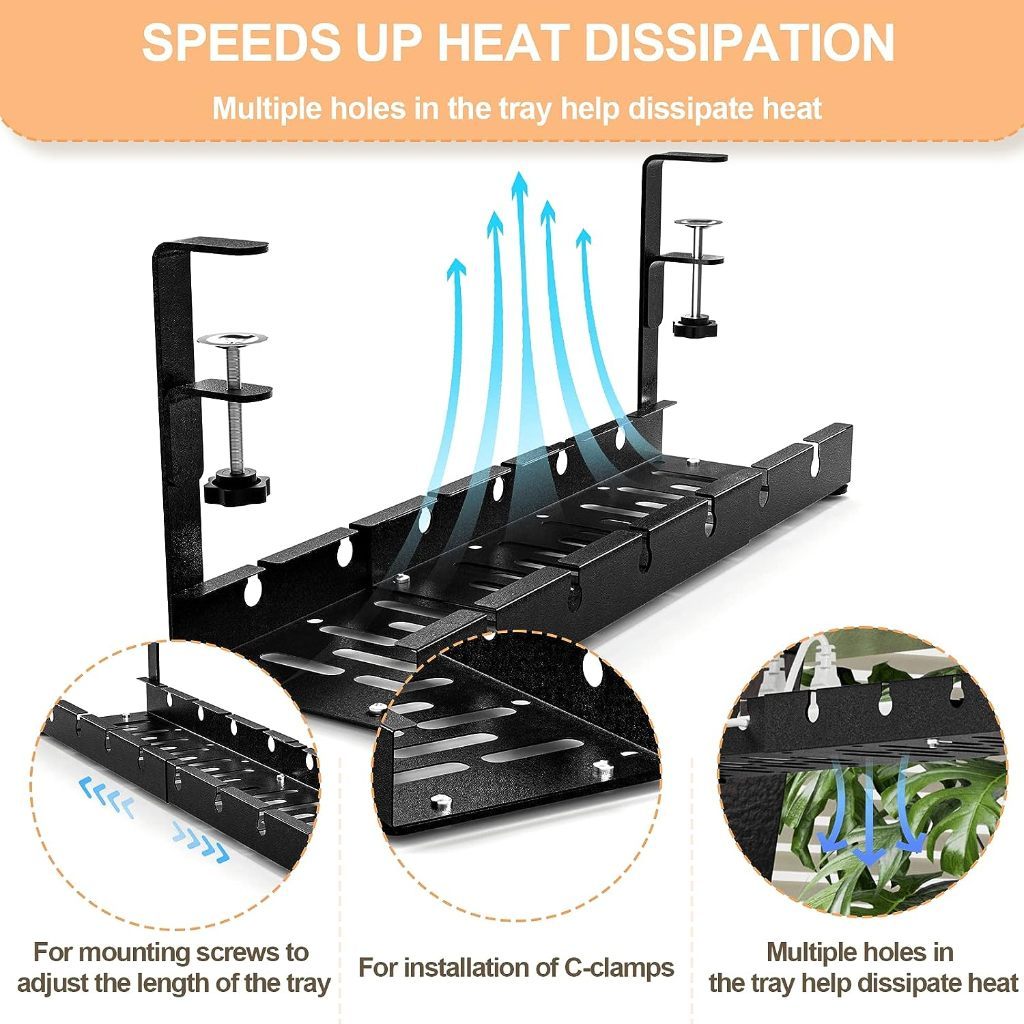 🇸🇬 ReadyStock - Extendable Under Desk Cable Management Table Organiser ...