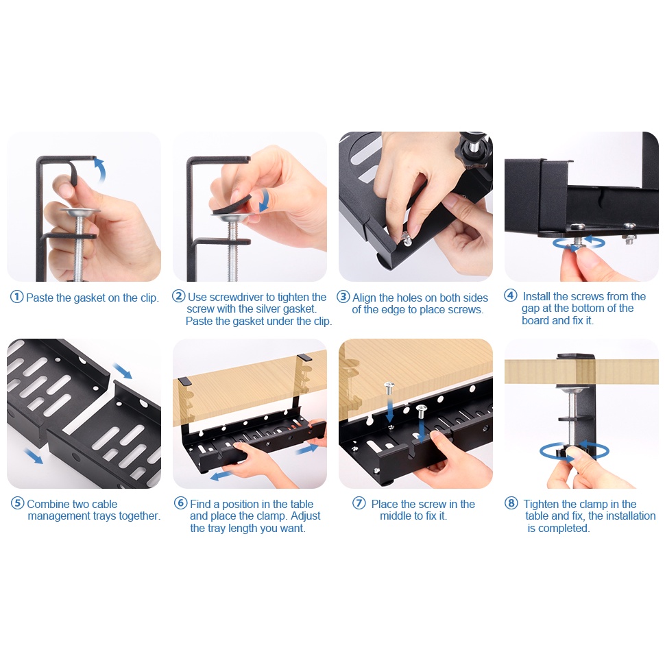🇸🇬 ReadyStock - Extendable Under Desk Cable Management Table Organiser ...