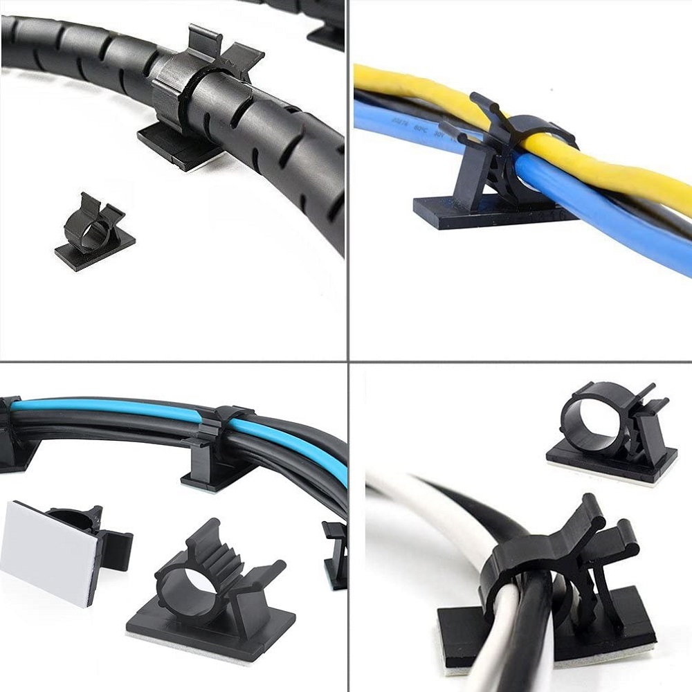 Untoom 20Pcs Self Adhesive Wire Tie Cable Clip Holder Cable Organizer ...