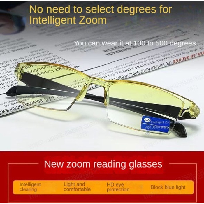 [Smart Zoom]Rimless Anti-Blu-ray Smart Zoom Progressive Reading Glasses ...
