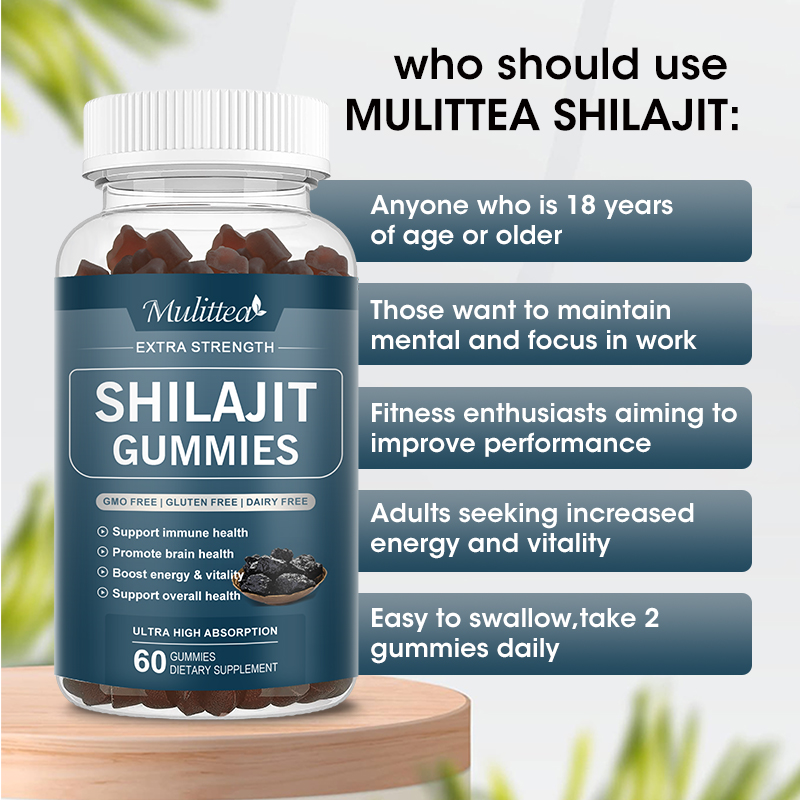 Mulittea Shilajit Gummies 800 Mg Purified Shilajit Extract Natural ...
