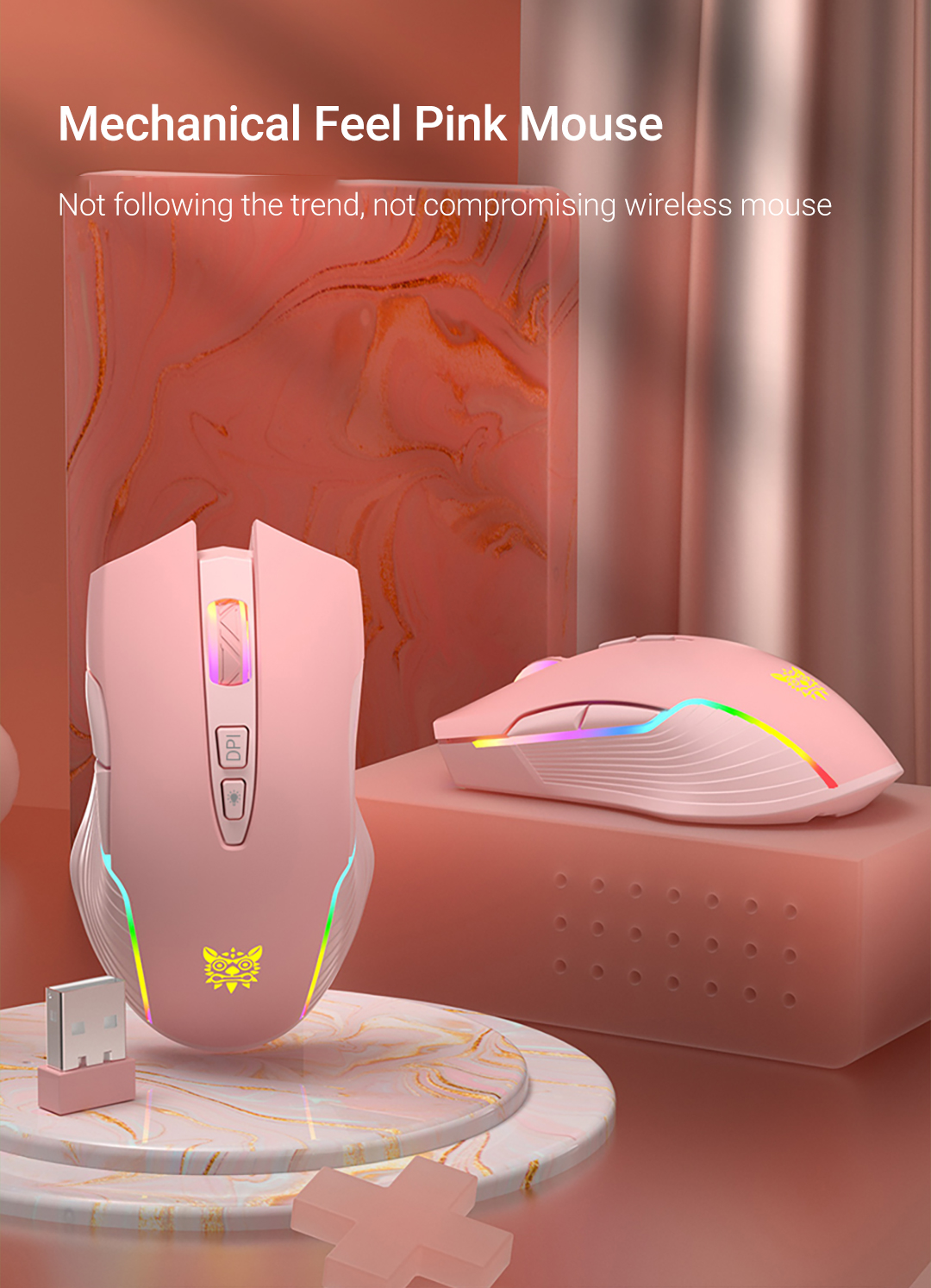 ONIKUMA 2.4G Wireless Gaming Mouse CW905 with RGB Light, USB Charging ...