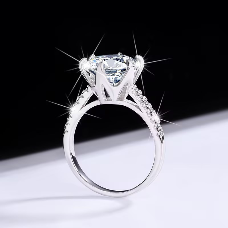 5 carat real moissanite diamond ring with GRA certificate Platinum ...