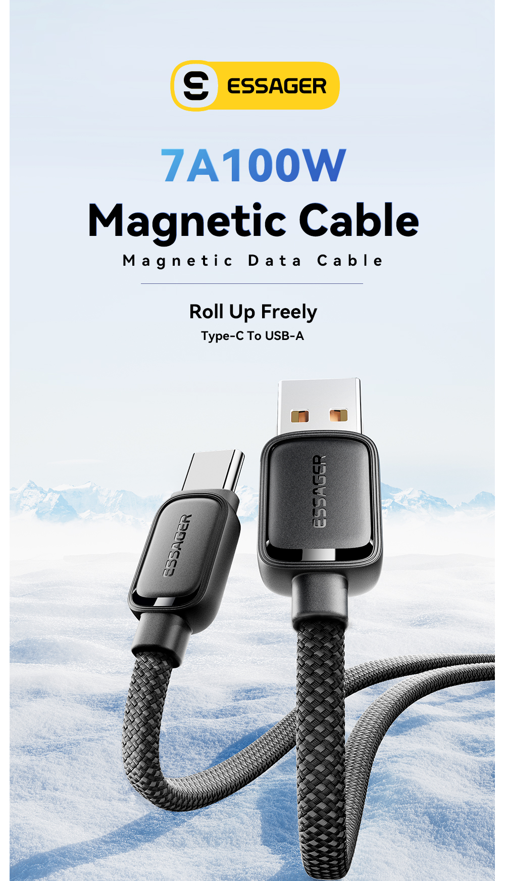 Essager 29W 60W 100W Magnetic Data Cable Type C Ios USB A Fast Charging ...