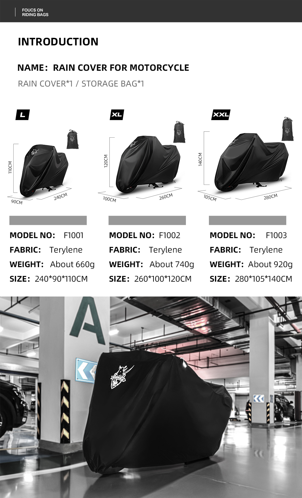 Rhinowalk Waterproof Motorcycle Cover Motor Bike Cover Rain L-XXL ...