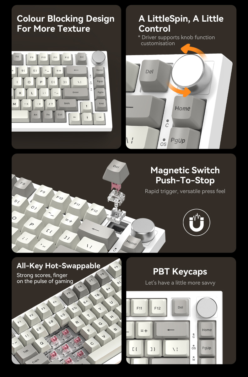 New Attack Shark K85 English keyboard/ Korean keyboard/Russian keyboard ...