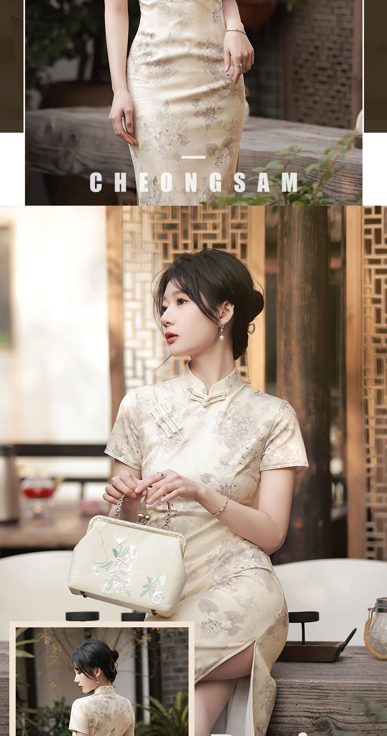 Star fruit French cheongsam new style retro long improved version girl ...