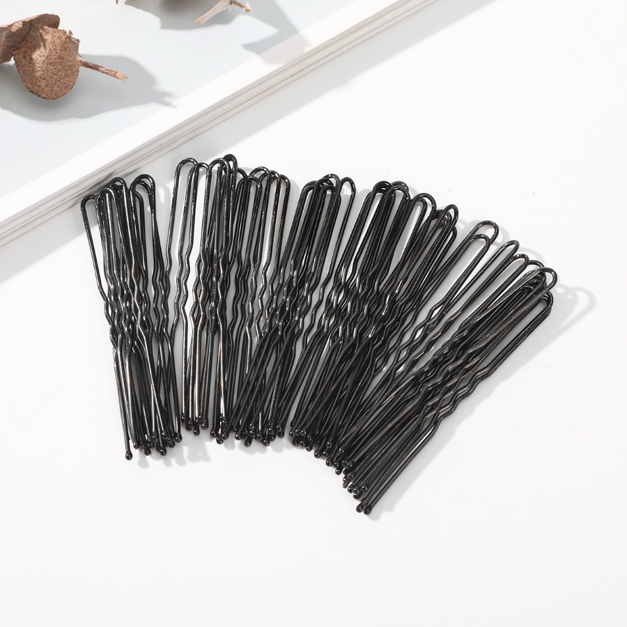50 Pieces/Set Black U-Shaped Hair Clips Curling Hair Clips Side Clips ...