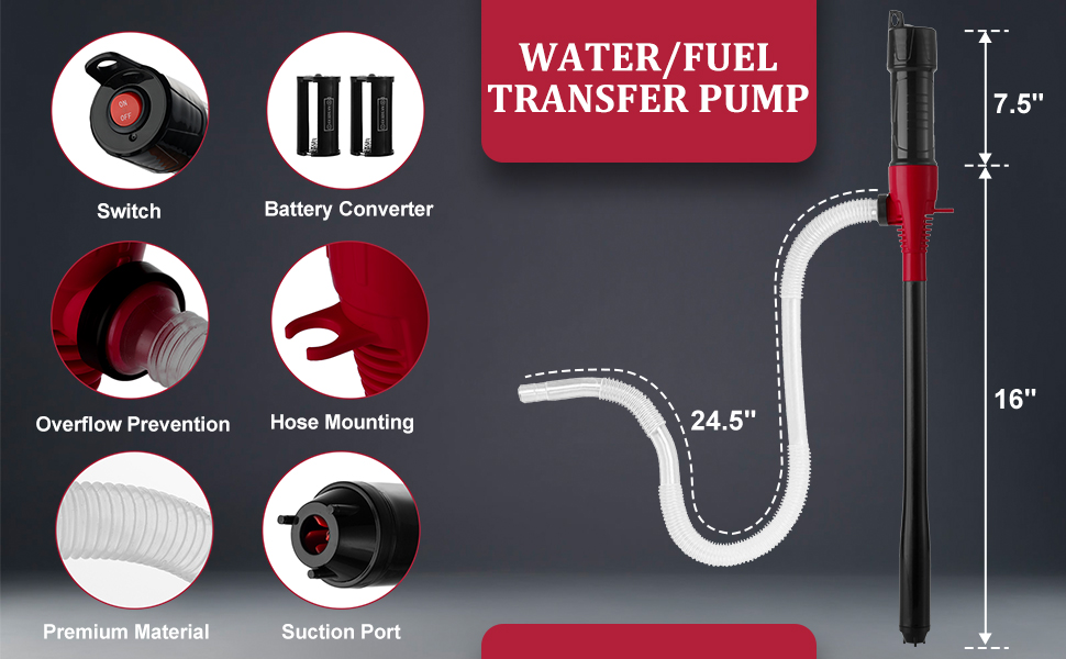 Electric Liquid Oil WaterTransfer Pump Battery Operated Siphon Liquid ...