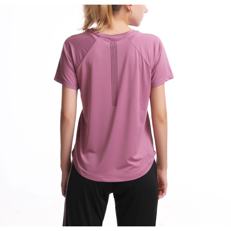 Women Yoga Tops Mesh Breathable Sports Shirts Workout Trainning Short ...