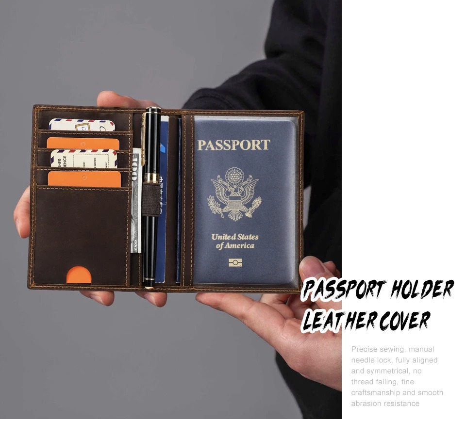 CONTACT'S Passport Holder Men Genuine Leather Thin ID Card Holder for ...