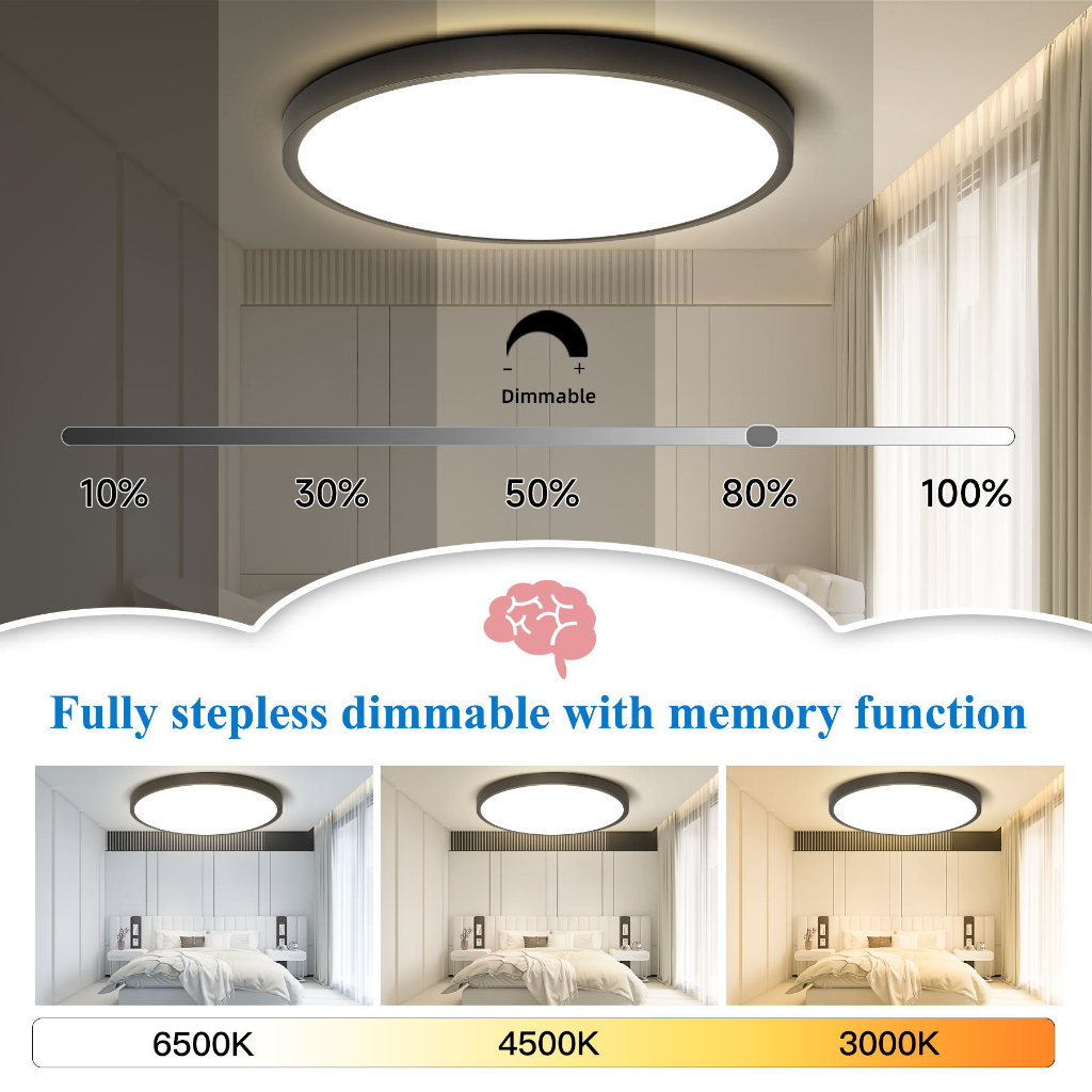 3 Colors Led Ceiling Light Waterproof 30w 40w 50w Ceiling Lamp For ...