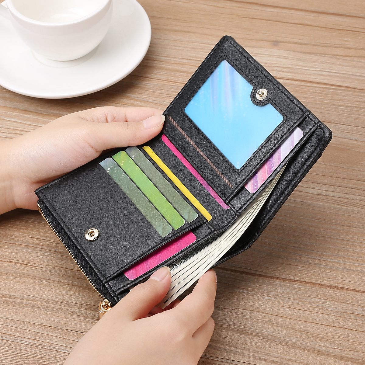 Men's Business Minimalist Short Wallet - Stylish Slim Double-Fold ...