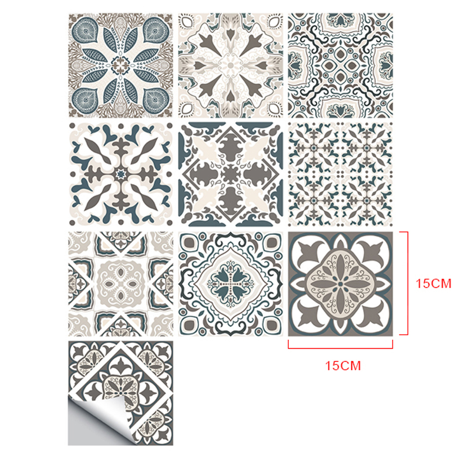30Pcs Grey floral tile pattern frosted floor tiles bedroom bathroom ...