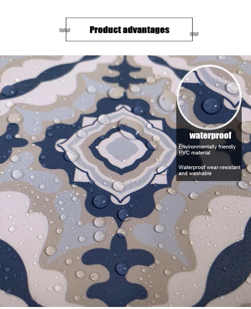 30Pcs Grey floral tile pattern frosted floor tiles bedroom bathroom ...