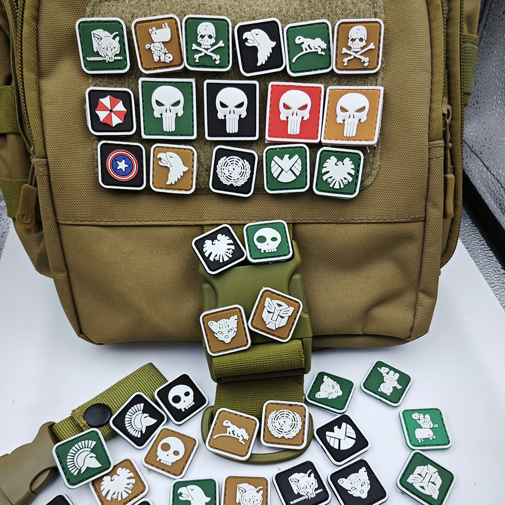 Variety Mini PVC Rubber Patch Tactical Morale Badge Soft Rubber Velcro ...