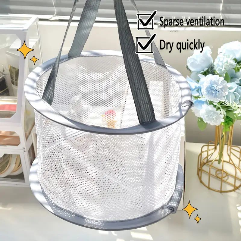 Drying Basket Windproof Drying Basket Foldable Polyester 360 Degrees ...