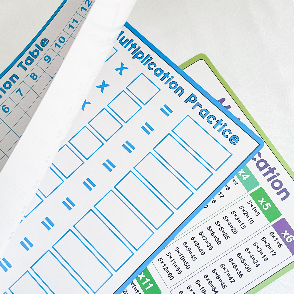 A4 Multiplication Table Poster Calculation Practice Dry Erase Chart ...