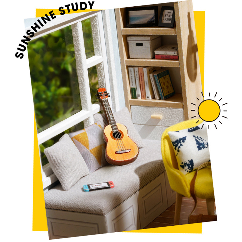 Wooden Miniature Doll Houses DIY Small House Kit Making Room Toys 3D ...