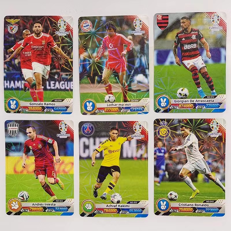 1/3/6/12 Packet Football Superstar Cards Lucky Blind Bag UEFA Worldcup ...