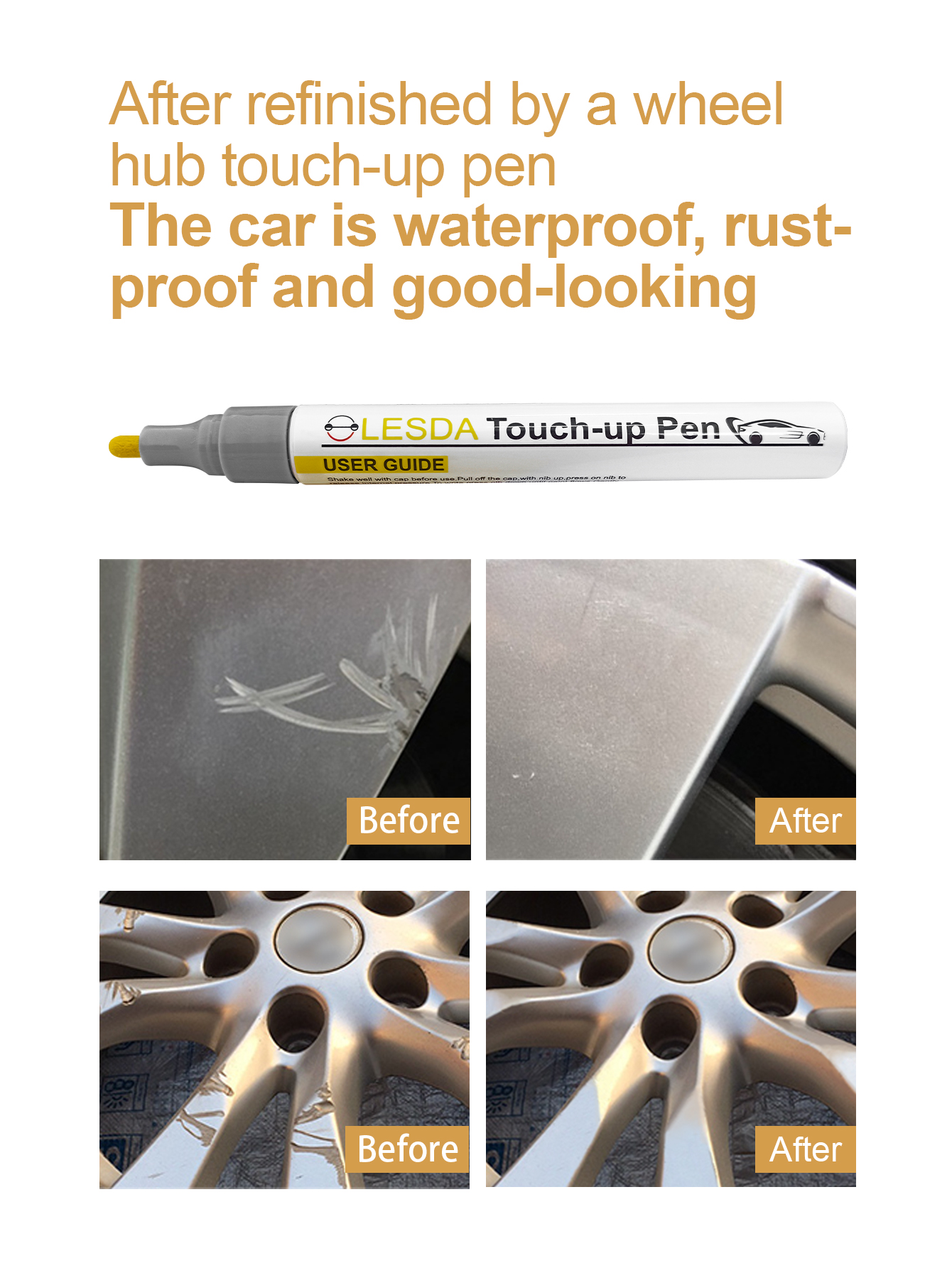 Rim Touch Up Paint - Wheel Repair Curb Rash, Quick and Easy Wheel ...