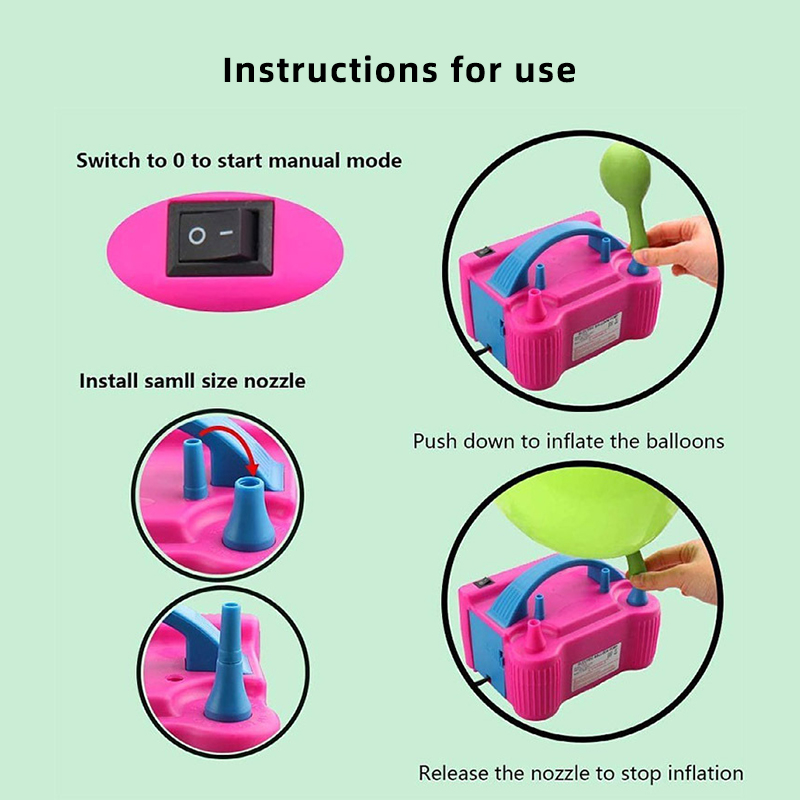 High Voltage Double Hole Electric Balloon Pump - Portable Inflator with ...