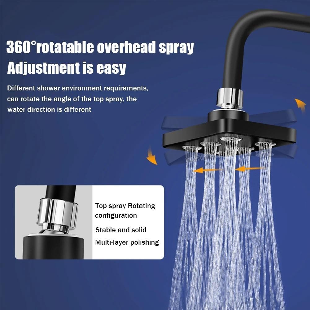 High Pressure Shower Head Rainshower Head Magic Water Flow Rainfall ...