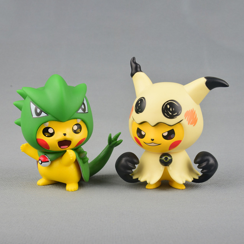6Pcs/Set 7-9cm Anime Pokemon Figure Pikachu Cosplay Charizard Blastoise ...
